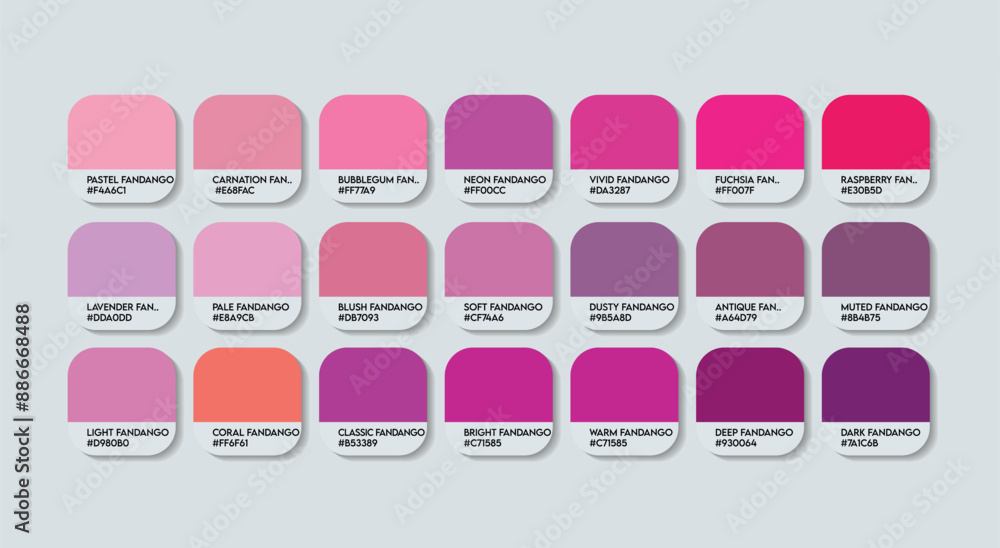 Fandango Color Palette, Fandango Color Guide Palette with Color Names ...
