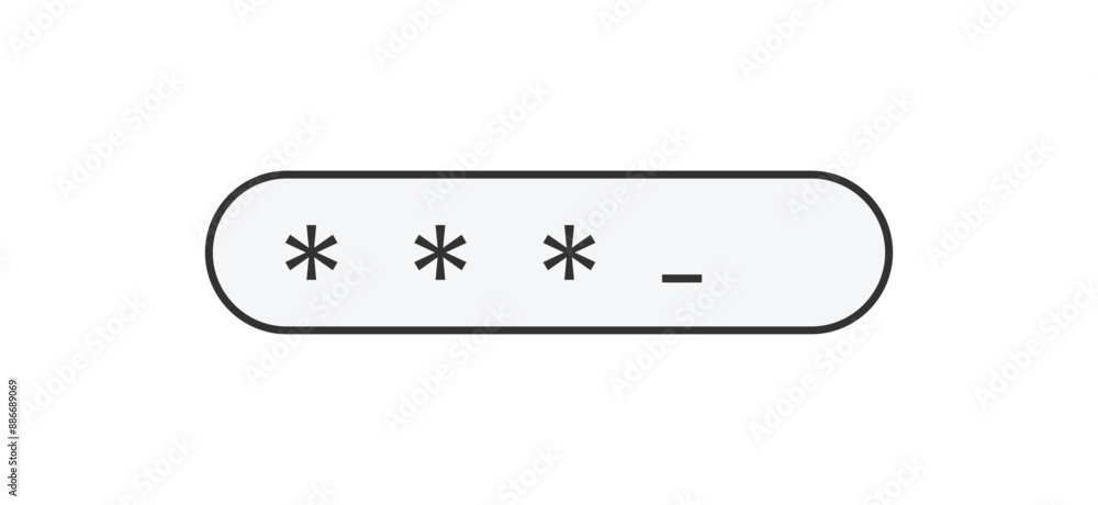 Password Field With Three Asterisks And An Underscore User Interface Design Vector Illustration