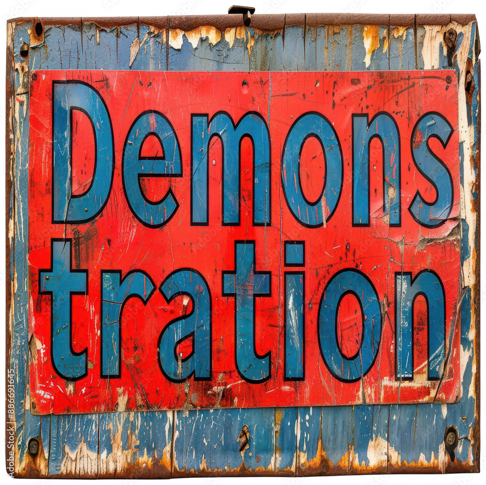 sign that says demons traction on a rusty surface Stock Illustration ...