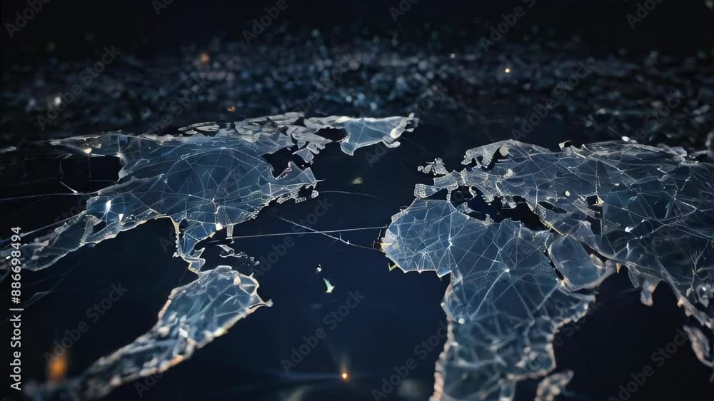 Global Social Network, World Map Connection Animation , Witness the ...