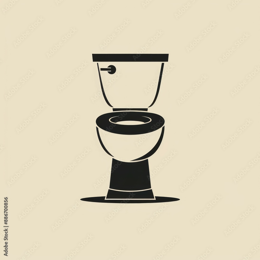 White clean and shining toilet bowl seat front view, realistic vector ...