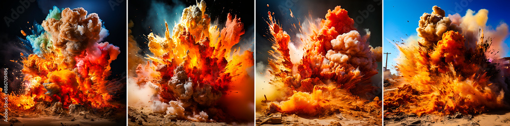 collage of 4 photos. Explosion Image Maker Create stunning visuals with ...