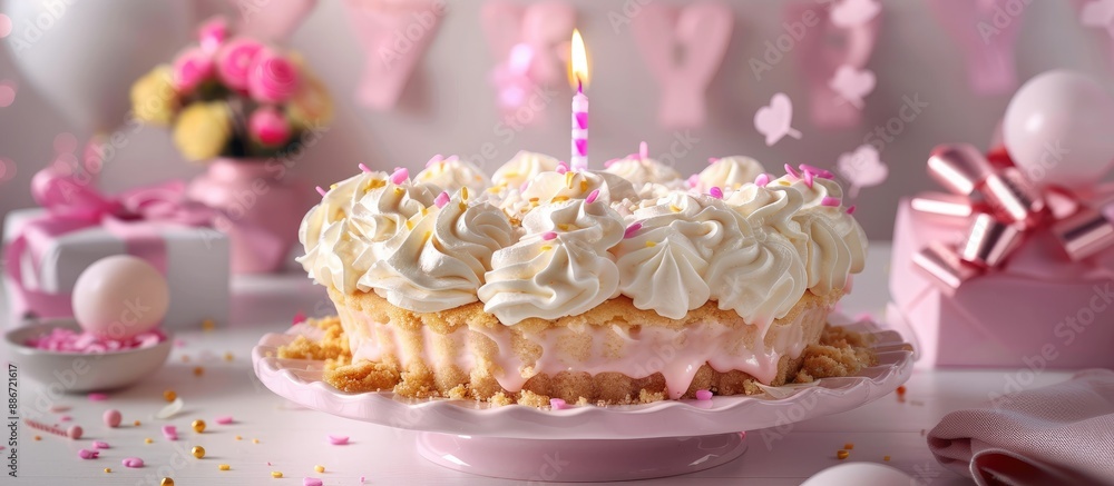 Celebrate a girl s birthday with a festive pudding pie topped with a ...