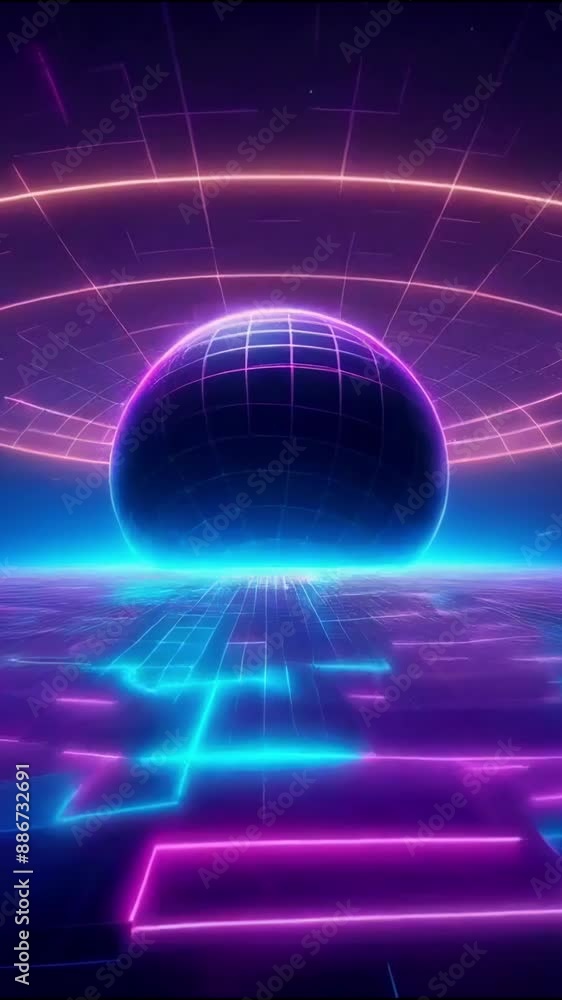 neon cyber space planet core background - 4k 9x16 verticcal new stock ...