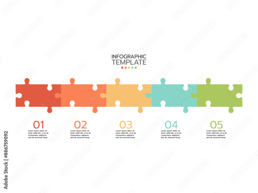 Infographic template. concept jigsaw timeline template for infographic ...