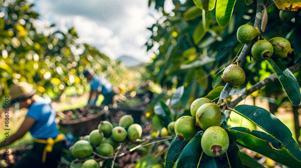 Macadamia plantation in australia with dense trees image Stock Photo ...