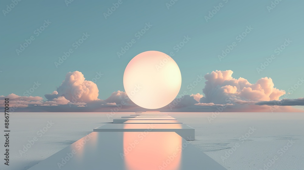 Surreal artwork of a dream-like landscape where ideas and creativity ...