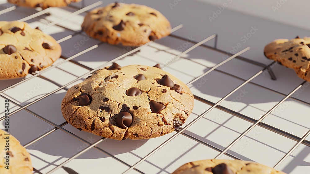 Illustrate the comforting goodness of chocolate chip cookies, the ...