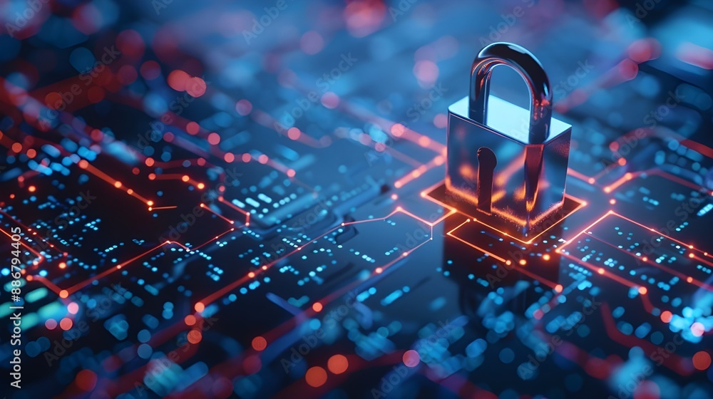 Online safety Visualization of a secure lock integrated to safeguard ...