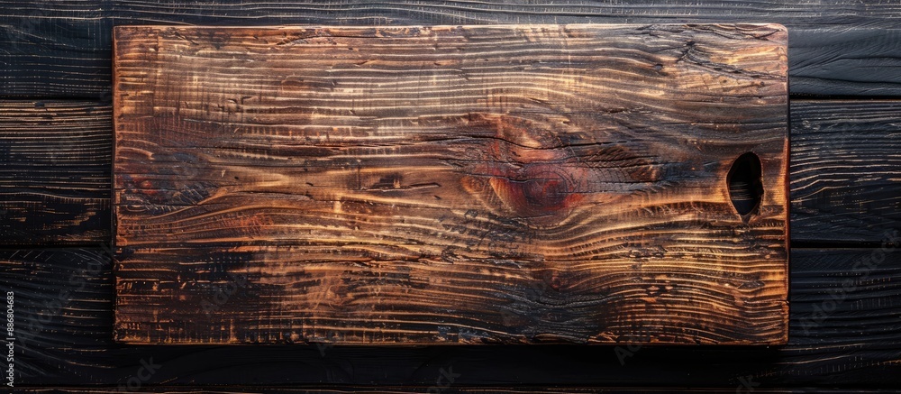 Wooden board with no objects on it, suitable for displaying food items ...