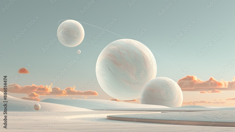 Artistic interpretation of an alien planet's moons orbiting in ...
