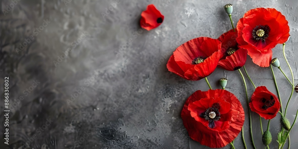 Symbolism of Red Poppy Flowers for Remembering Fallen Soldiers on ...