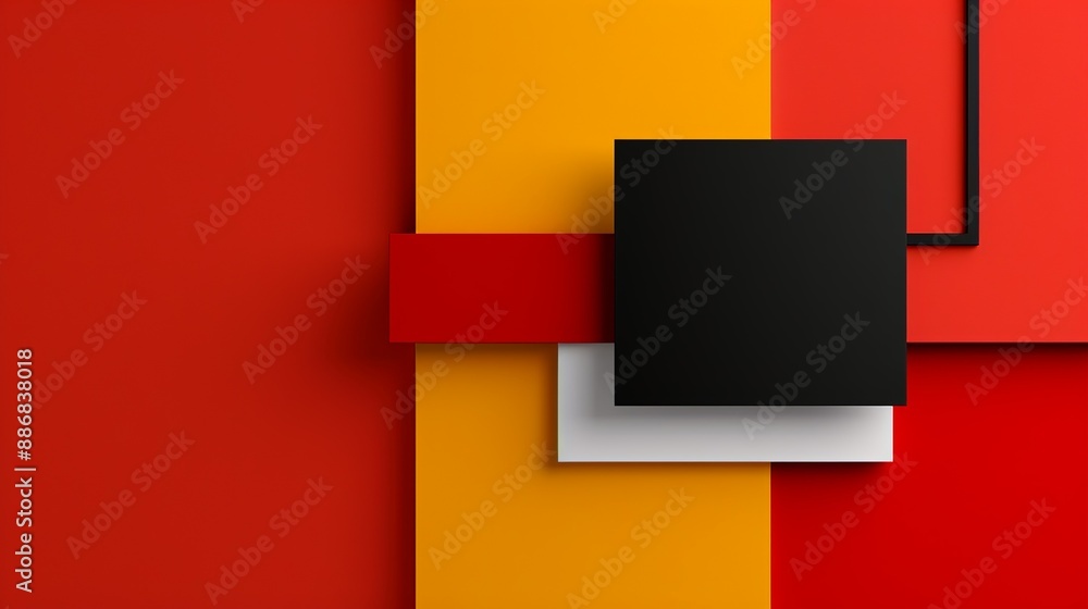 Abstract patterns of overlapping squares in primary colors, perfect for ...