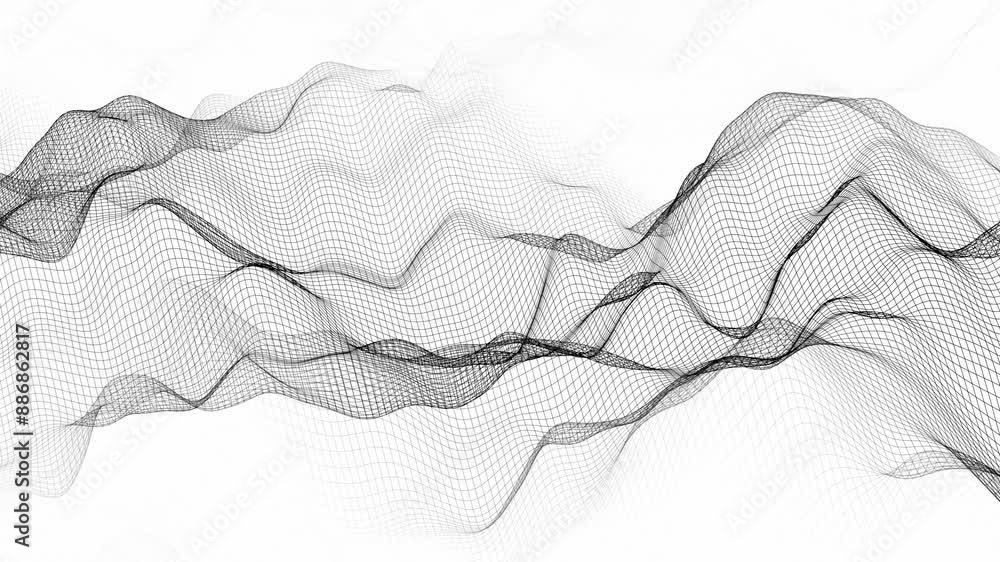 Minimalist Elegant Wave Plexus Background 3d Animation Loop Can Be Used To Represent Futuristic