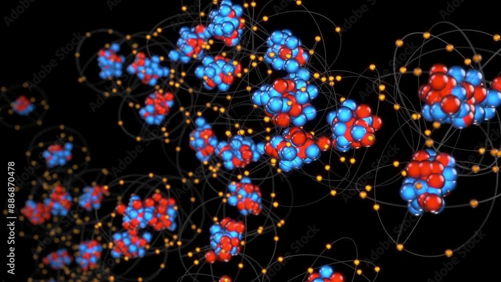 Atomic Model 3d Animation Loop Bohr Atom With Electrons Orbiting The Nucleus Particles Can