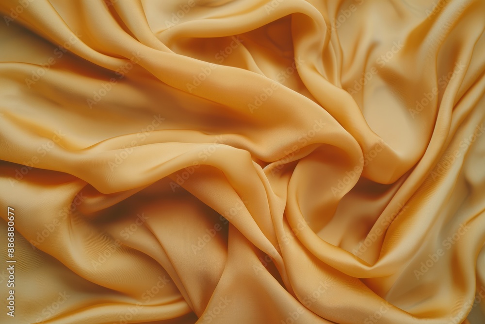 Orange fabric texture close-up view. Crumpled folded orange cloth on ...