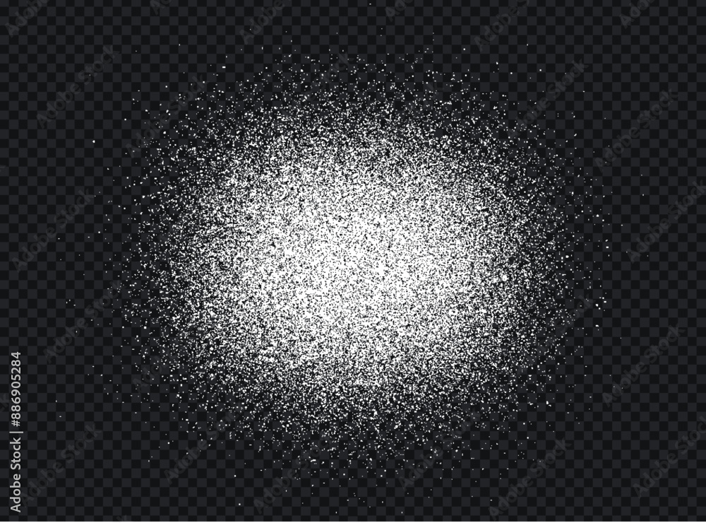 Salt or sugar crystal powder, flying dust particles. White dust grain ...