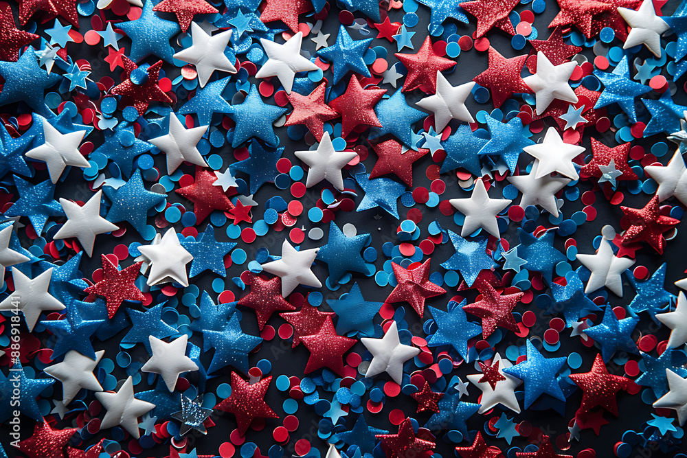 American Independence Day red blue white stars vector backgound. USA ...