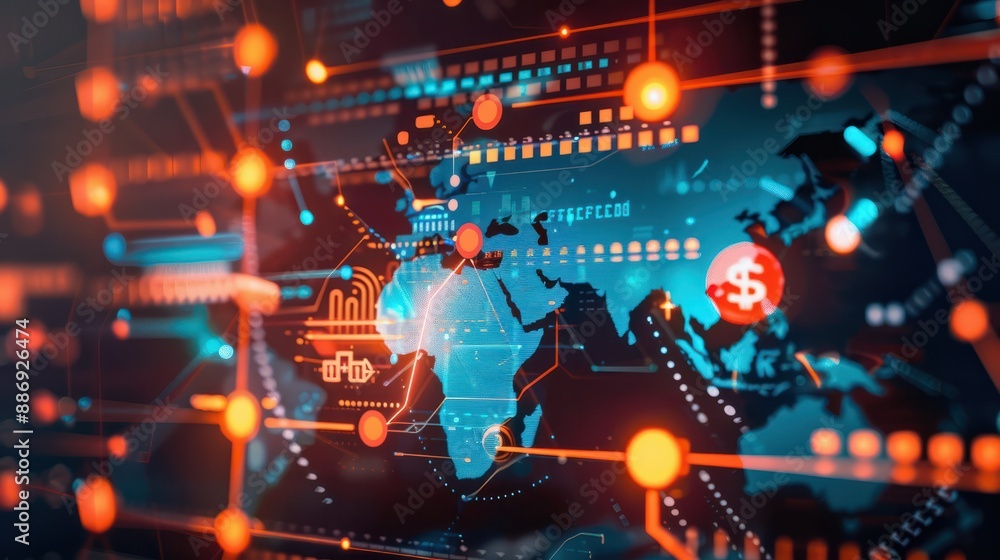 Global AML Regulations, world map with icons of international AML ...