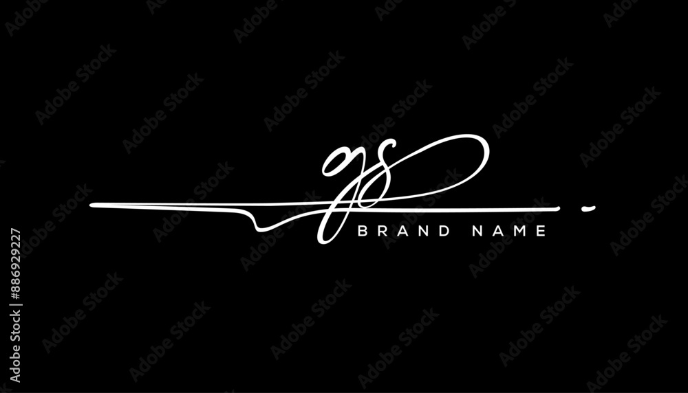 GS letter beauty handwriting vector logo. Stock Vector | Adobe Stock