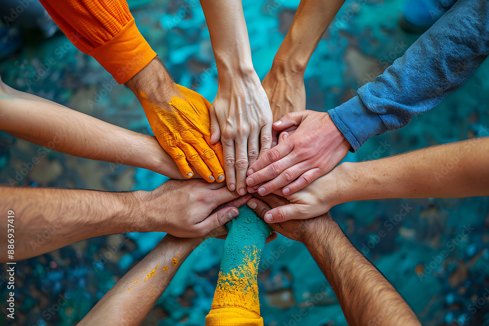 An illustration in flat art style, featuring icons that represent ...