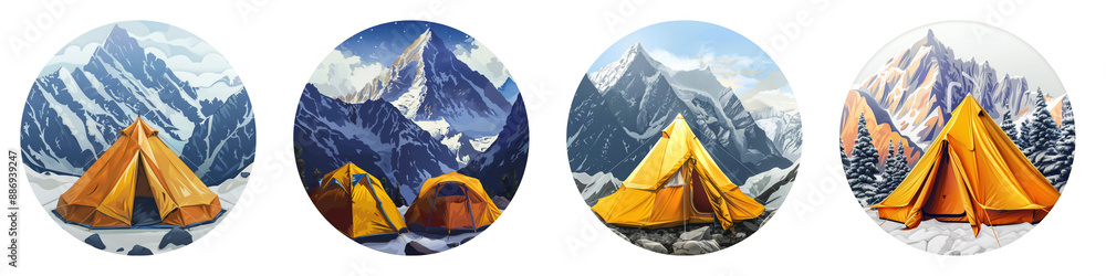 Base Camp clipart collection, symbol, logos, icons isolated on ...