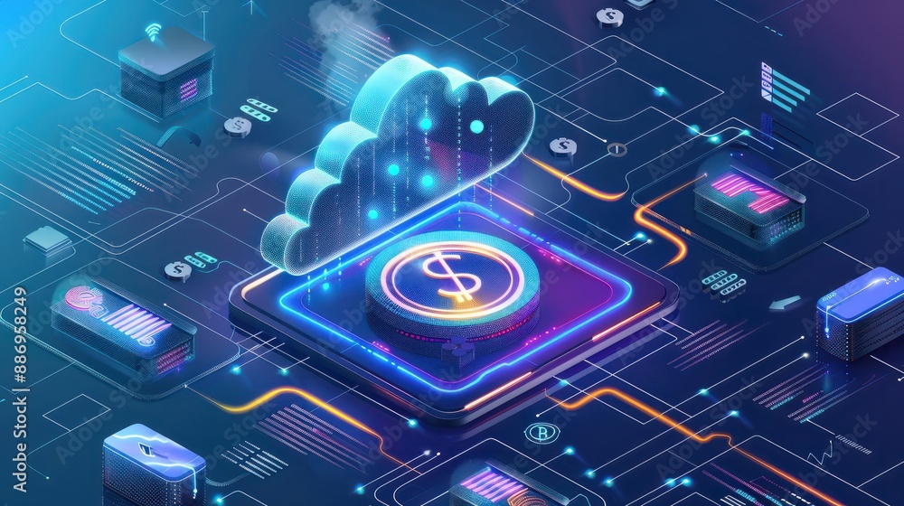 Cloud Computing Cost Efficiency, cost efficiency in cloud computing with an image showing pay ...