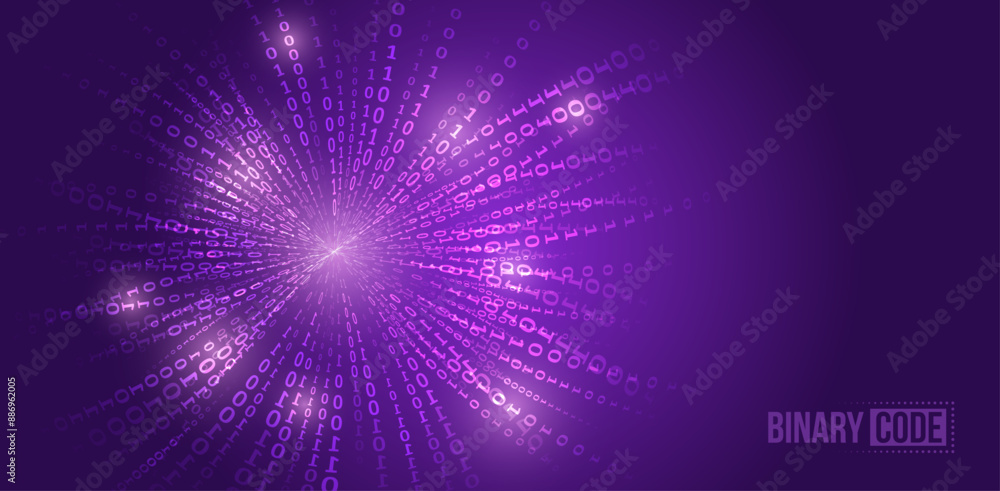 Binary code, artificial intelligence. Program code. Computer background of numbers. Sphere ...