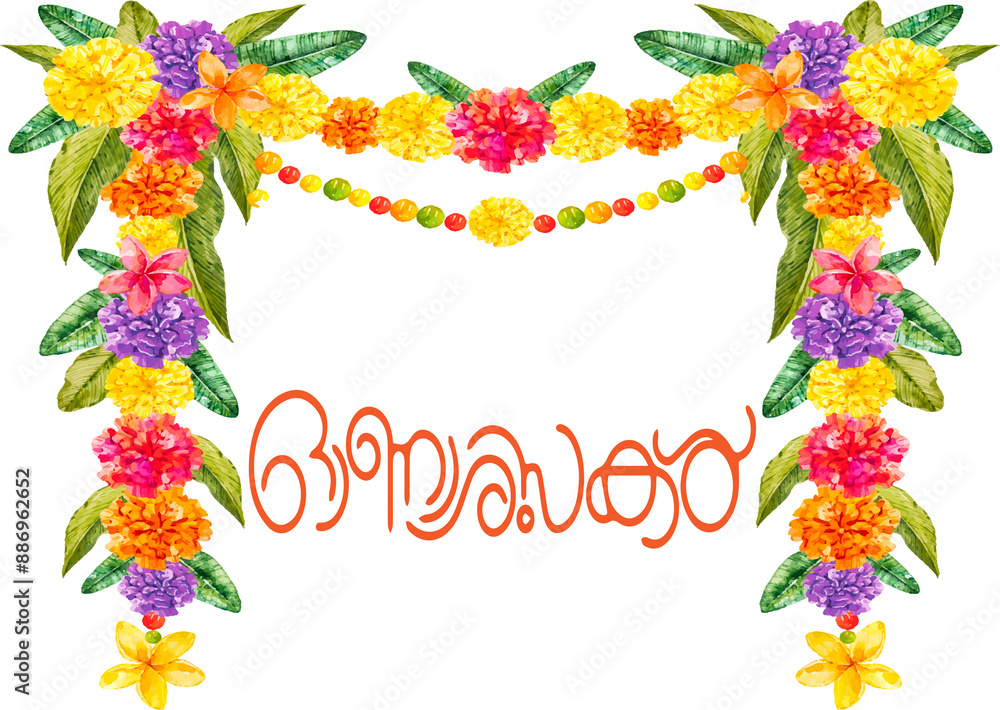 Onashamsakal Typography Font Letter, Onashamsakal Malayalam Calligraphy ...