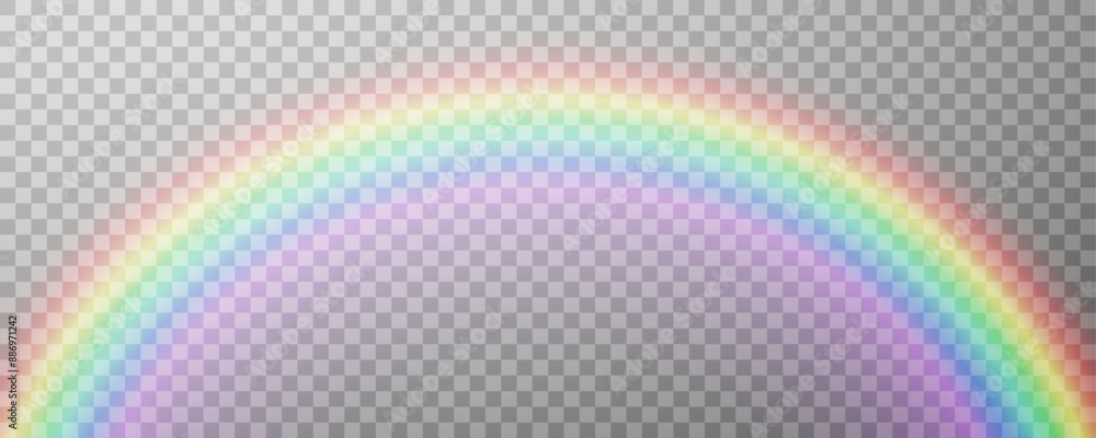Rainbow icon, rainbow. Raindrops on transparent background. Realistic ...