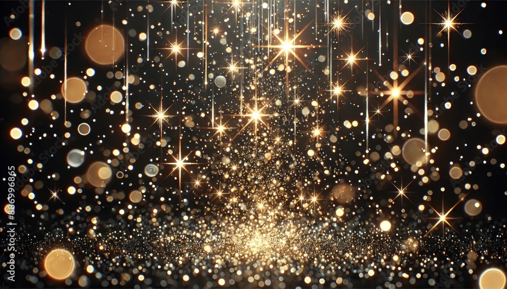 festive background of falling sparkling sparkles, bokeh, lights, sparks ...
