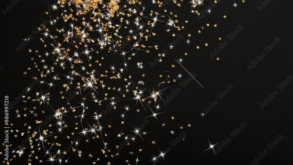 festive background of falling sparkling sparkles, bokeh, lights, sparks ...