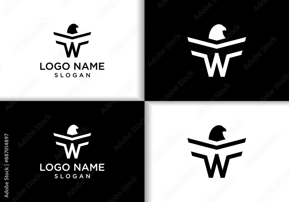 Initial FW Eagle Logo Vector Design. The logo design combines the ...