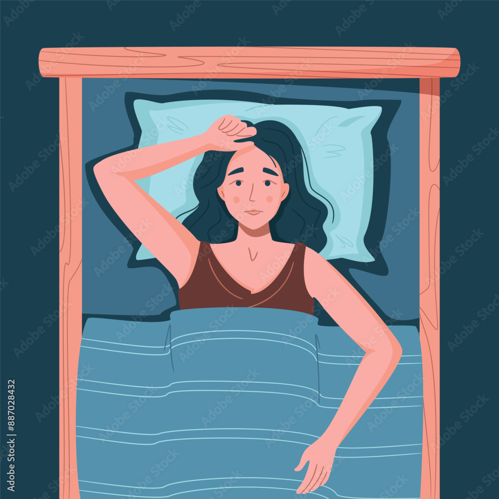 Sleep disorder, insomnia, sleeplessness. Young tired and exhausted ...