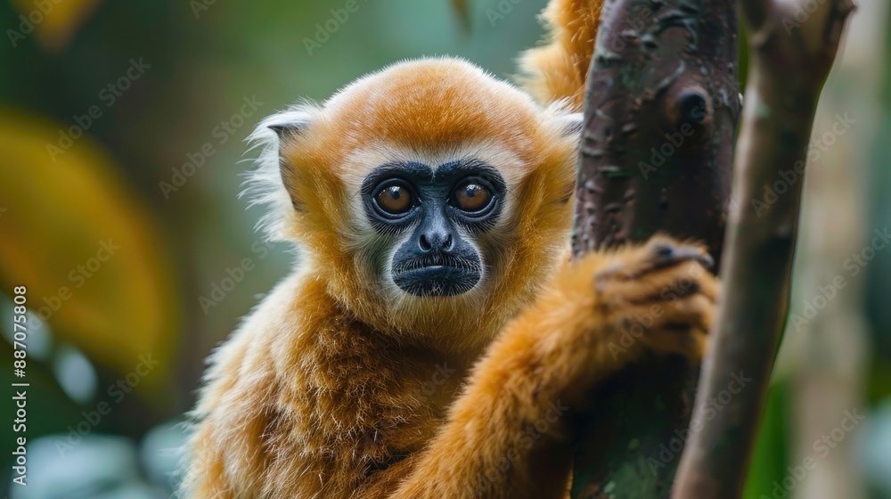 The Javan gibbon is an endangered primate species found in the ...