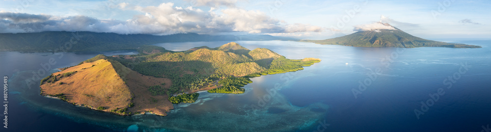 Daybreak illuminates the scenic island of Pulau Lembata, between Alor ...