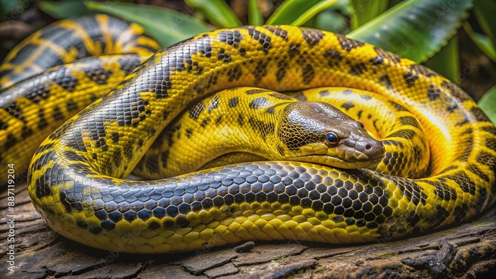 Eunectes notaeus (common names: yellow anaconda, Paraguayan anaconda ...