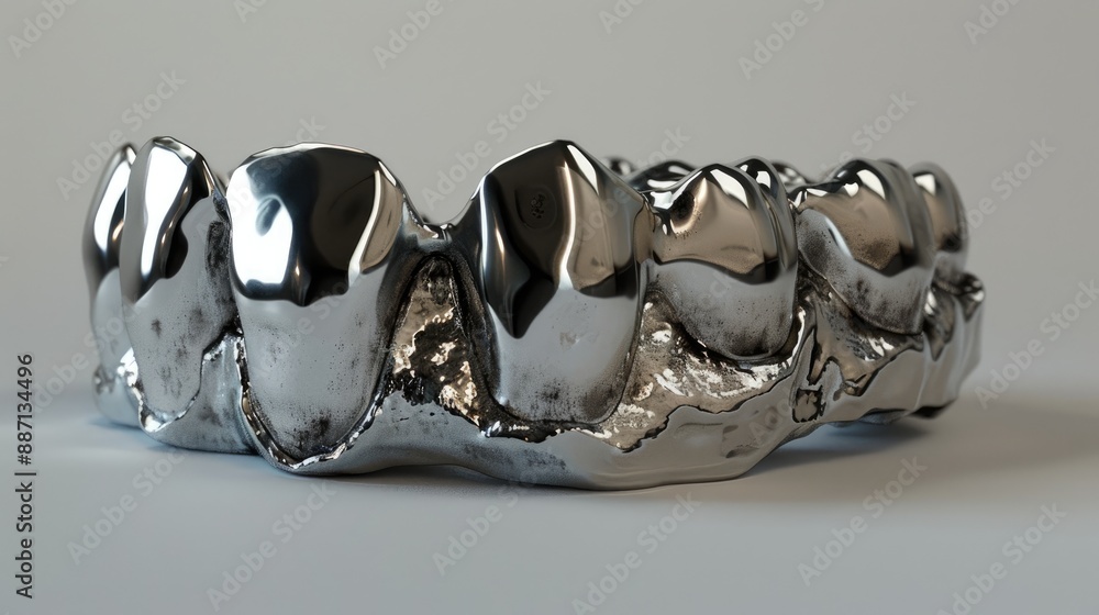 A stainless steel crown silver caps that covers the entire visible ...