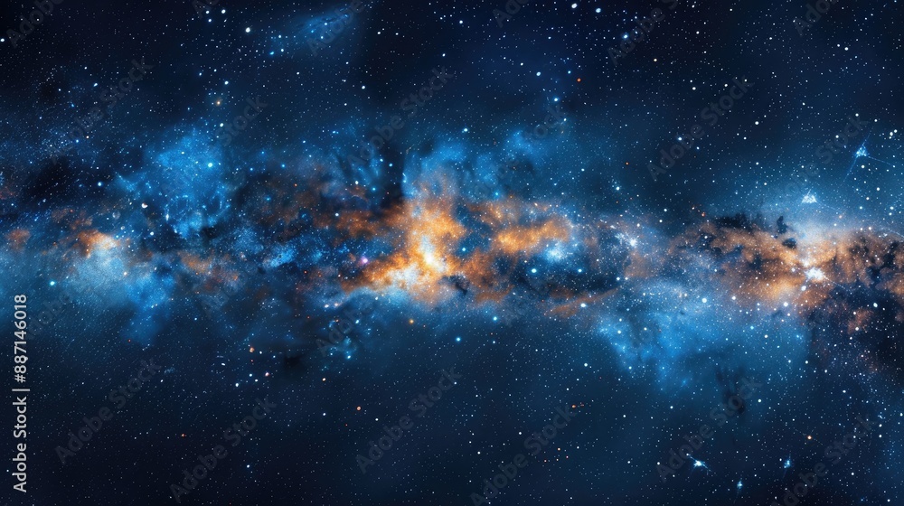 Starry night sky with Milky Way galaxy in space universal backdrop ...