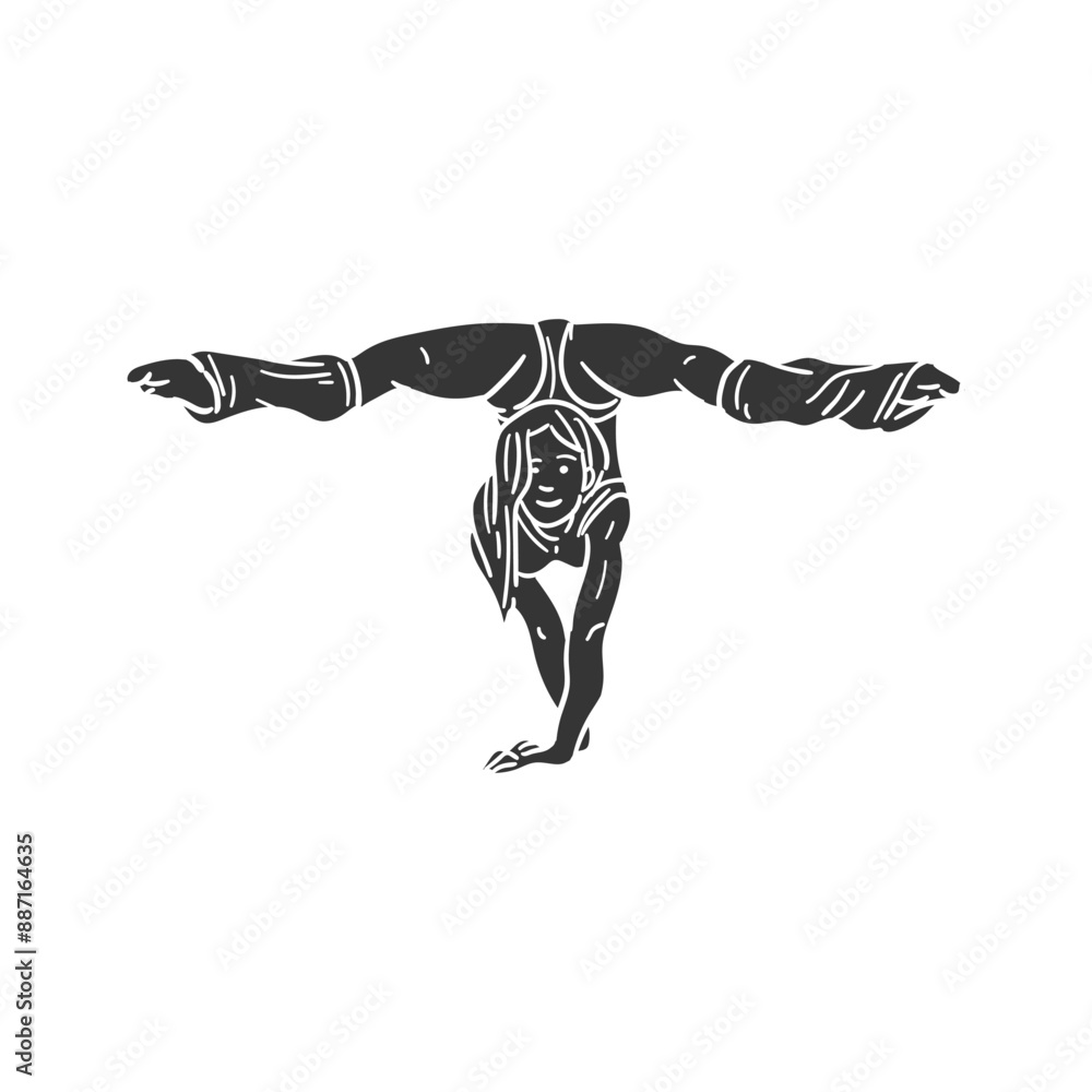 Acrobat Circus Icon Silhouette Illustration. Vector Graphic Pictogram ...