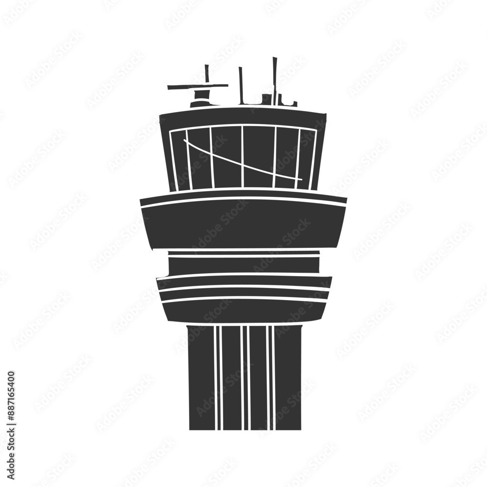 Airport Tower Icon Silhouette Illustration. Vector Graphic Pictogram ...