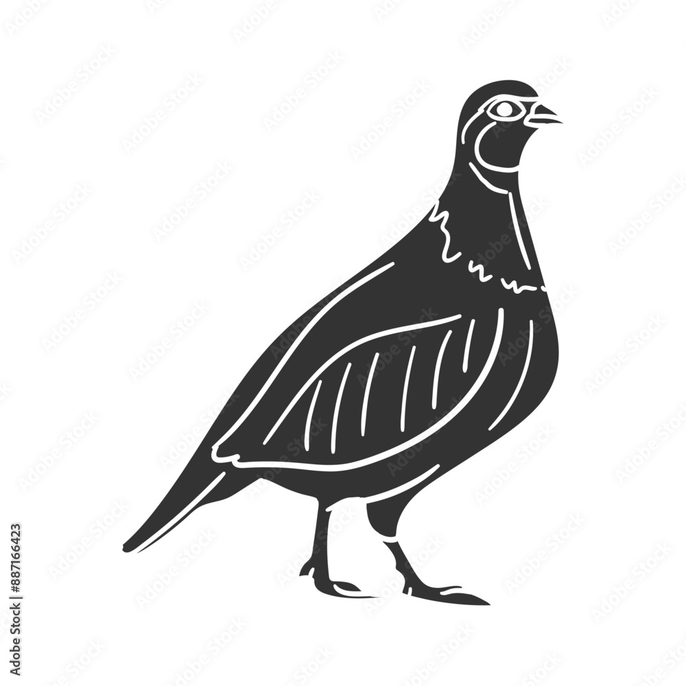 Bobwhite Quail Icon Silhouette Illustration. Vector Graphic Pictogram ...