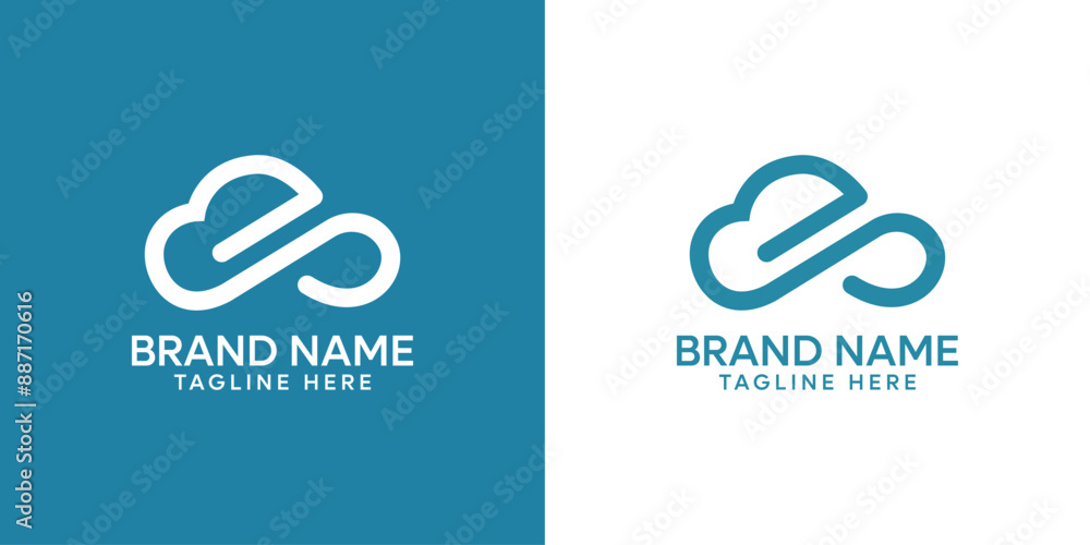 Cloud logo vector for software house, software developer, web developer ...