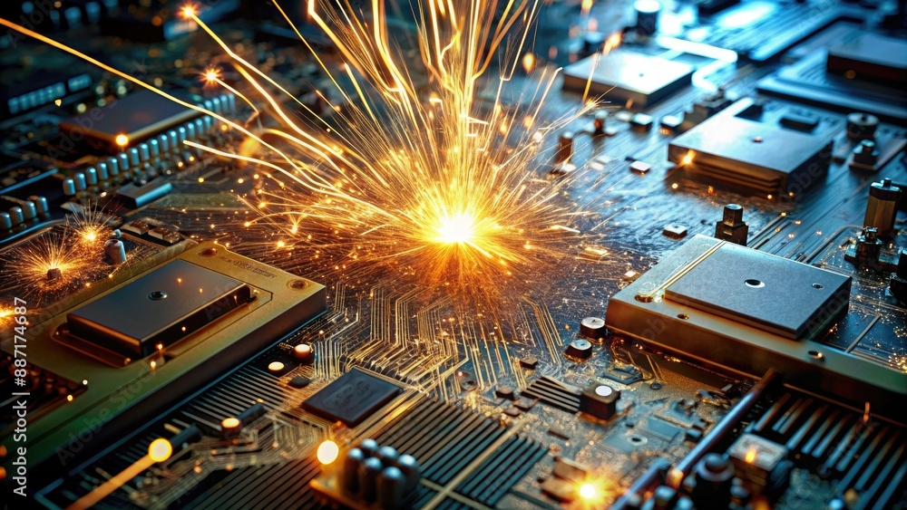 Malicious code spreads through circuitry, infecting computer components ...