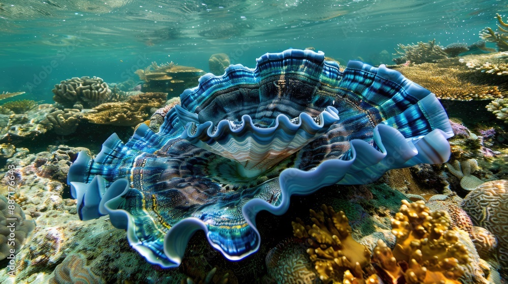A large bi valve mollusc the Fluted Giant Clam is an inhabitant of ...
