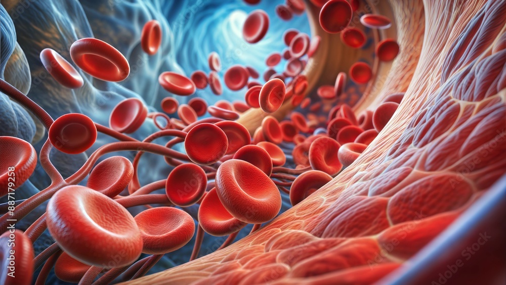 Blood cell red 3d background vein flow platelet wave cancer medicine ...