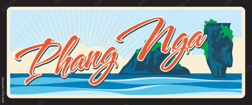 Phang Nga Changwat, province of Thailand, Thai territory. Vector travel ...