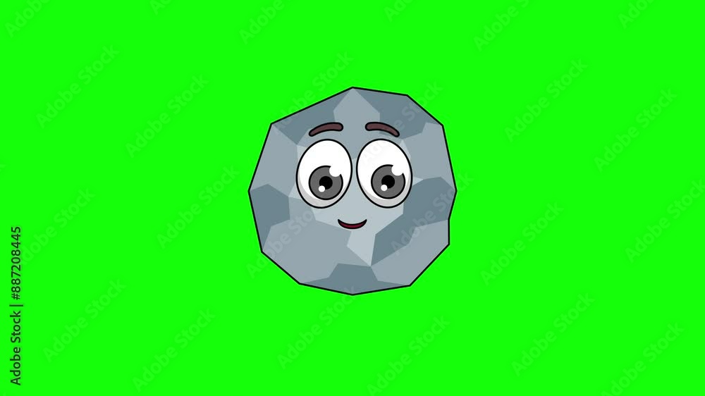 stone cartoon character with a saluting face, emoji emoticon animation ...
