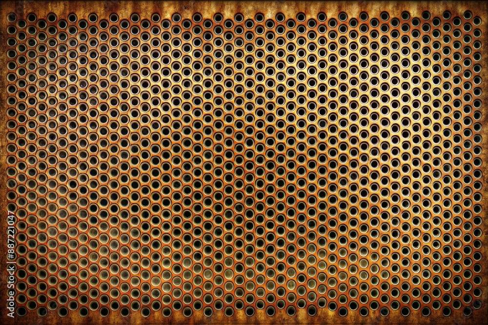 Retro style radio speaker grid texture with worn, rough surface ...