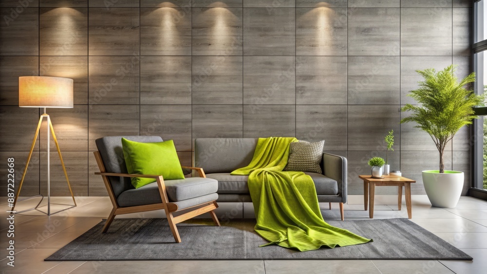 Sleek monochrome lounge exudes sophistication with wooden accents ...